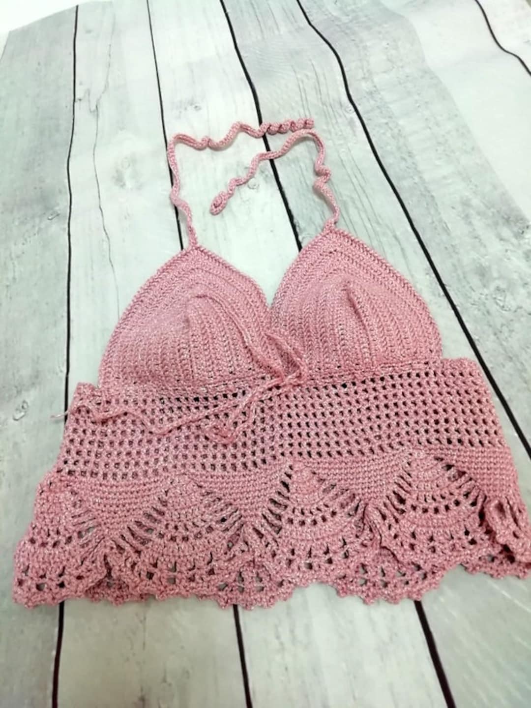 Sexy Crochet Bra Sexy Bra Crochet Crochet Halter Top Bikini Top Swimwear Bathing Suit