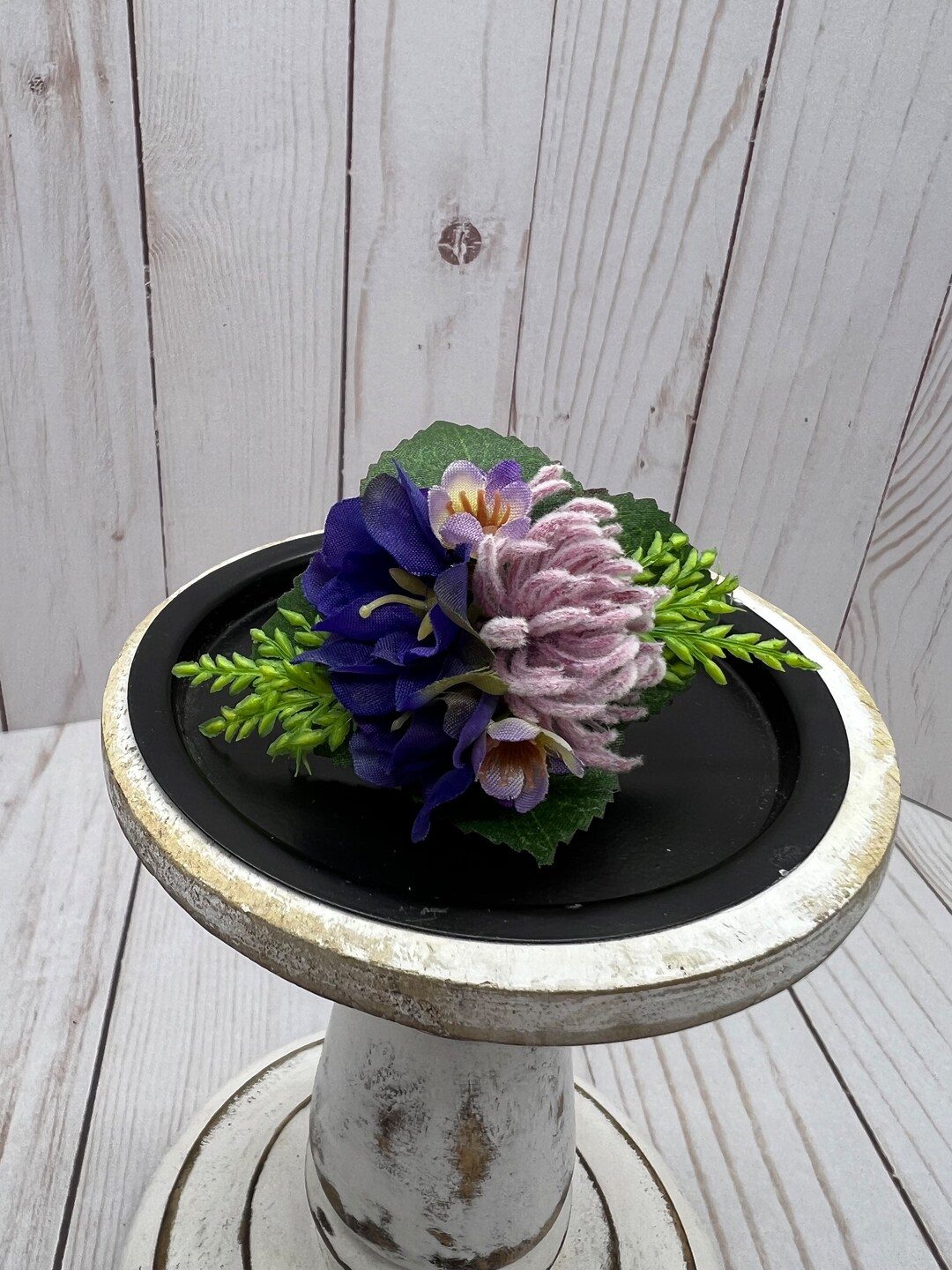 Purple Faux Floral Ring Corsage: Lavender Thistle Wedding Accessory - Etsy