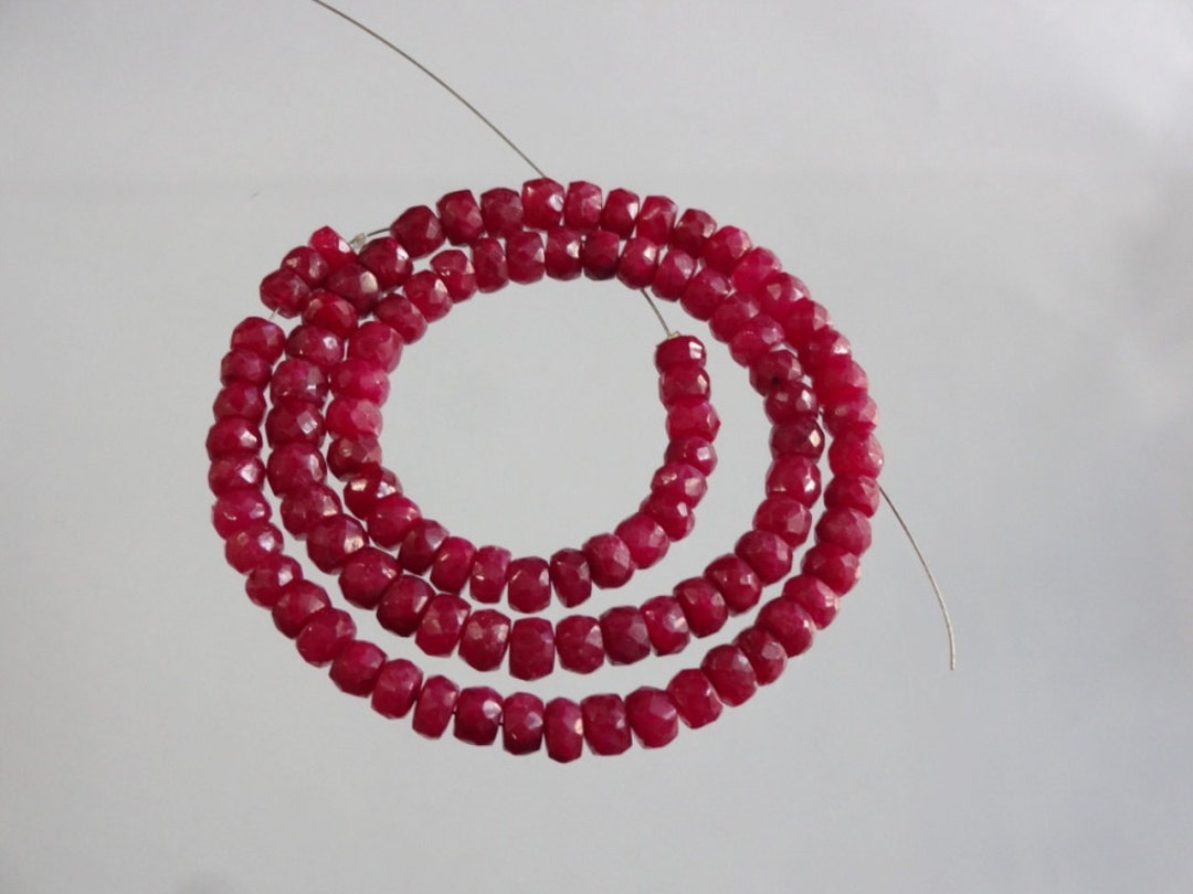 Ruby Dyed Faceted Rondelles Ruby Faceted Beads Ruby Beads Ruby Gemstone Loose Beads Size 5-5.5mm ...