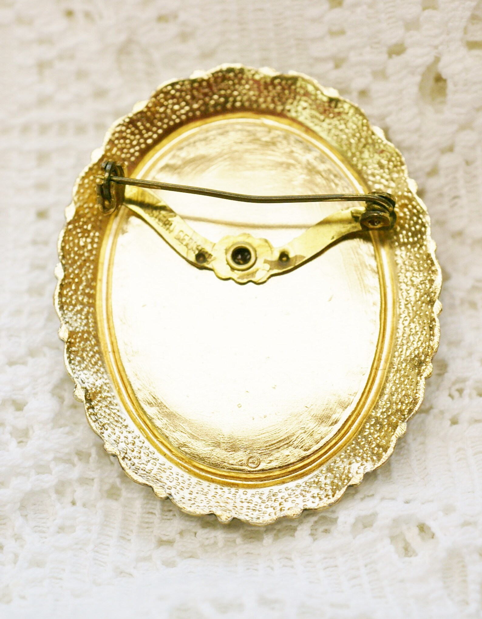 Vintage Western Germany Victorian Lady Cameo Pin Mid Century | Etsy