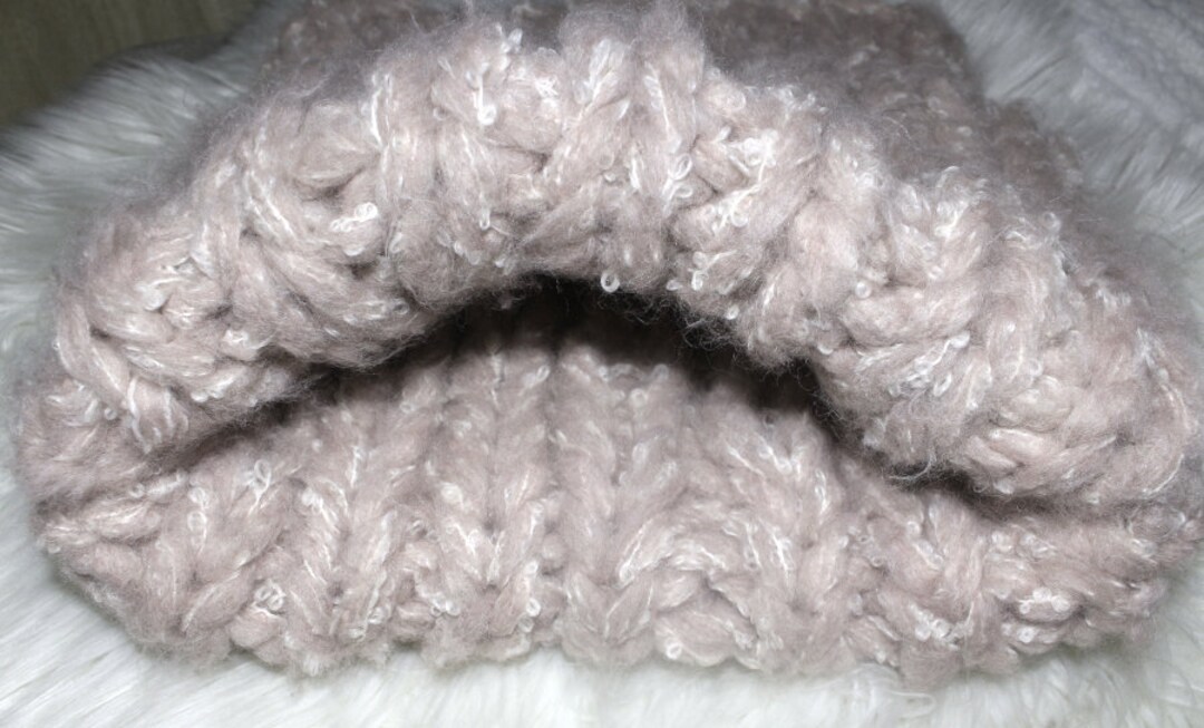 Turtleneck Loop Longhair Wool Mix Super Soft Fluffy Thick Chunky Knit ...