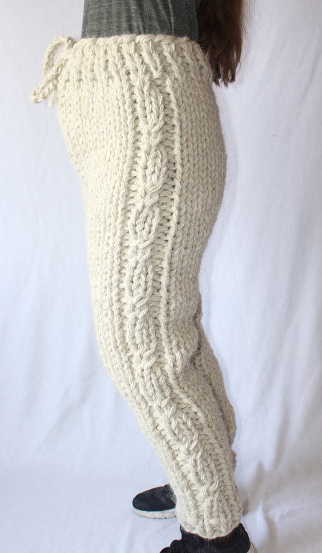 2 Kg Leggings Extra Itchy Scratchy Chunky Knit Wool Trousers Thick Wool ...