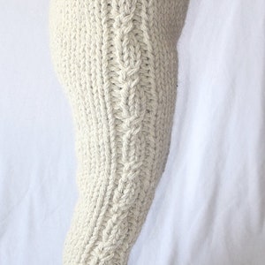 2 Kg Leggings Extra Itchy Scratchy Chunky Knit Wool Trousers Thick Wool ...