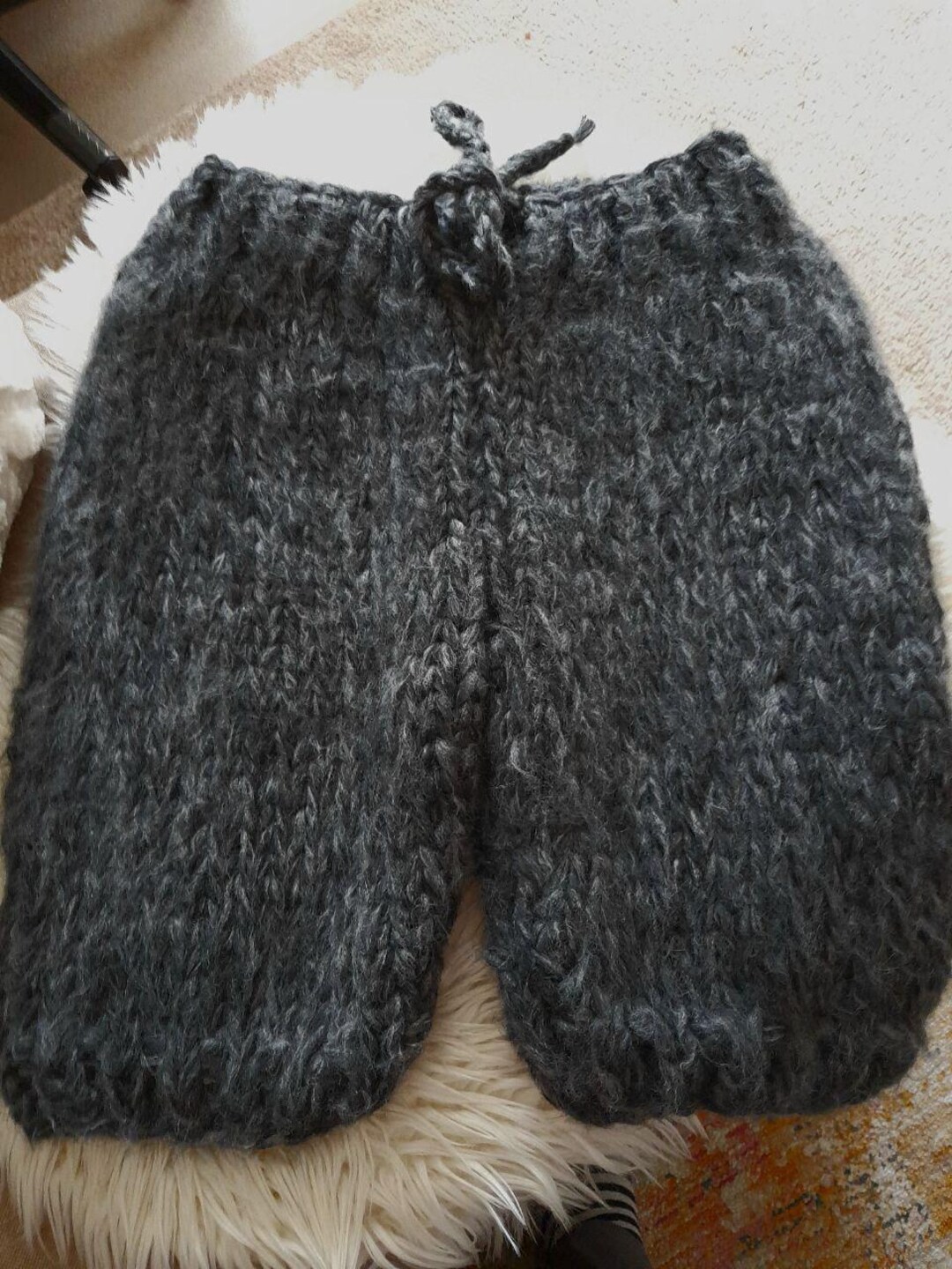 Shorts Pants Mohair Wool Mix Fluffy Chunky Wool Brief Trousers Thick ...