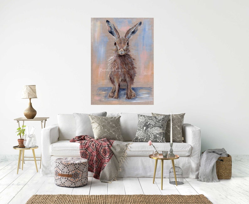 Pretty Hare & Sweet Hare Pair of Canvas Wrap Prints From My - Etsy UK