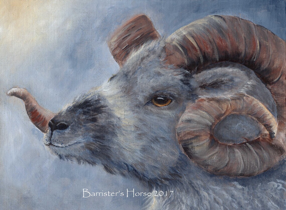 RAM Canvas Wrap Print From My Acrylic on Linen Art Ready to - Etsy UK