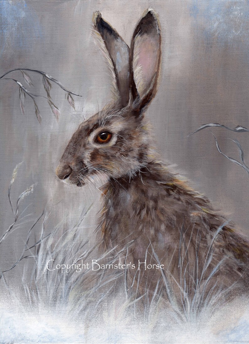 WINTER HARE Fine Art Giclee Prints From My Acrylic on Linen - Etsy