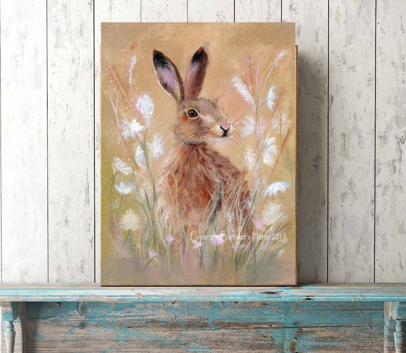 SPRING HARE Fine Art Giclee Prints From My Acrylic on Canvas - Etsy