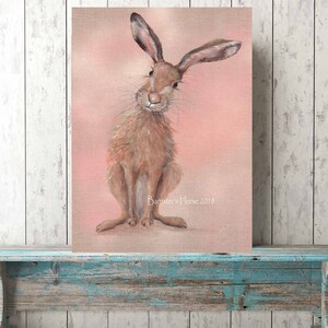Pretty Hare & Sweet Hare, Pair of Canvas Wrap Prints From My Acrylic ...