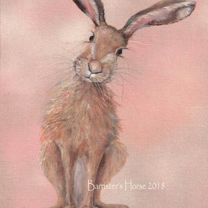 Pretty Hare & Sweet Hare, Pair of Canvas Wrap Prints From My Acrylic ...