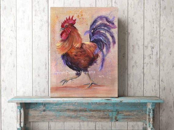 CORNELIUS the COCKEREL Fine Art Giclee Prints of My Acrylic | Etsy UK