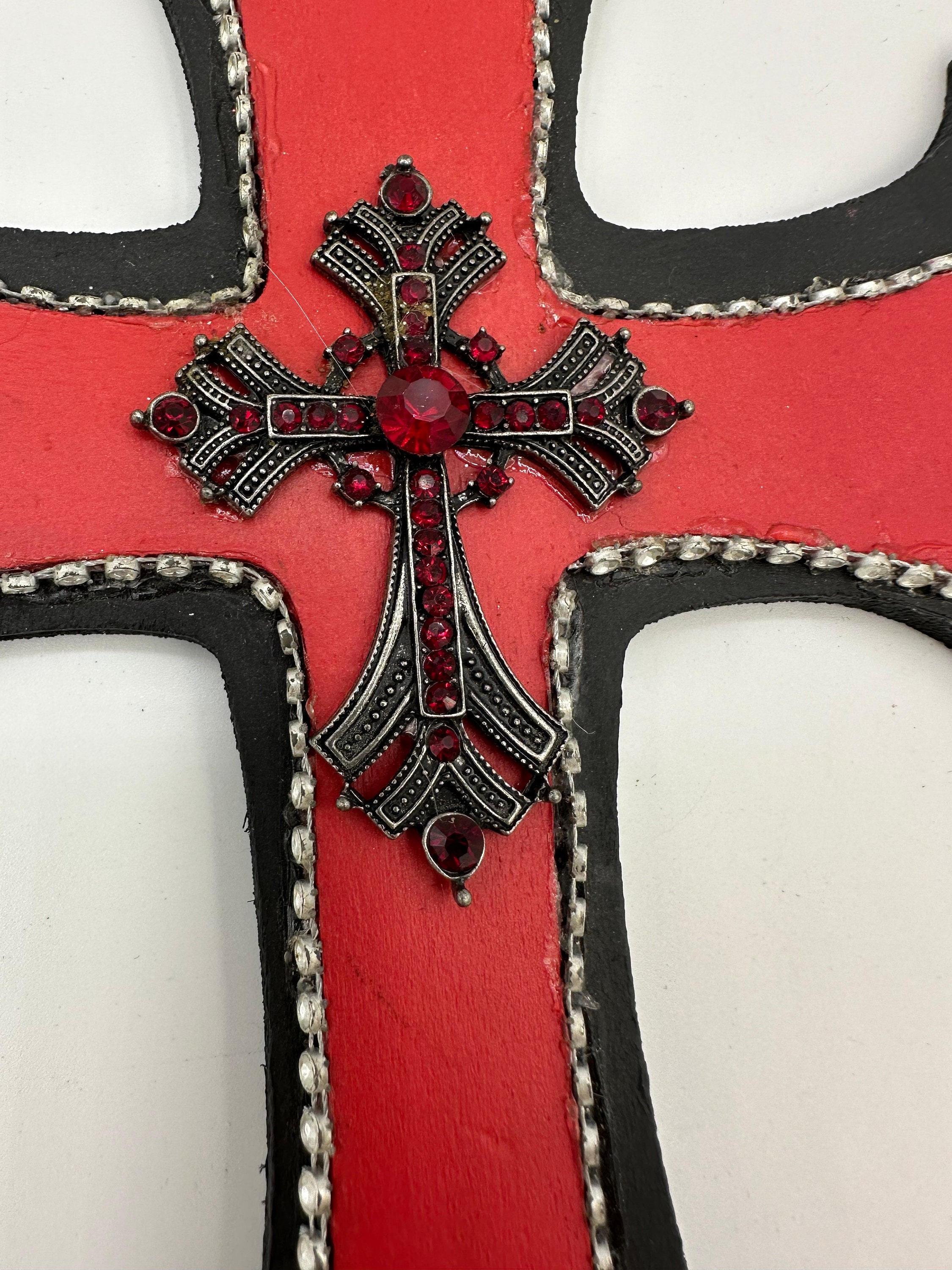 11 Red and Black Wooden Cross With Red Embellishment - Etsy