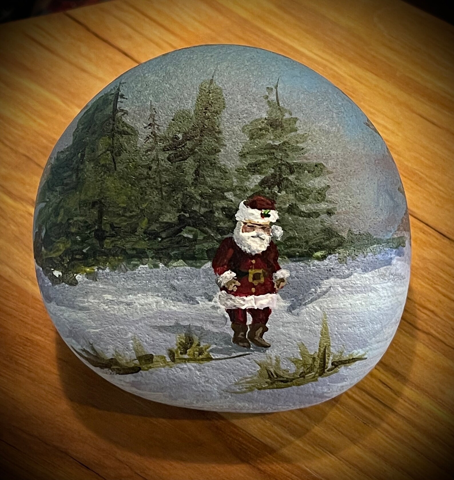 Christmas Winter Lonely Santa Hand Painted Rock Lake Huron - Etsy