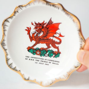 Decorative Plate From Welsh. Red Dragon Plate Small Pottery Fine Bone ...