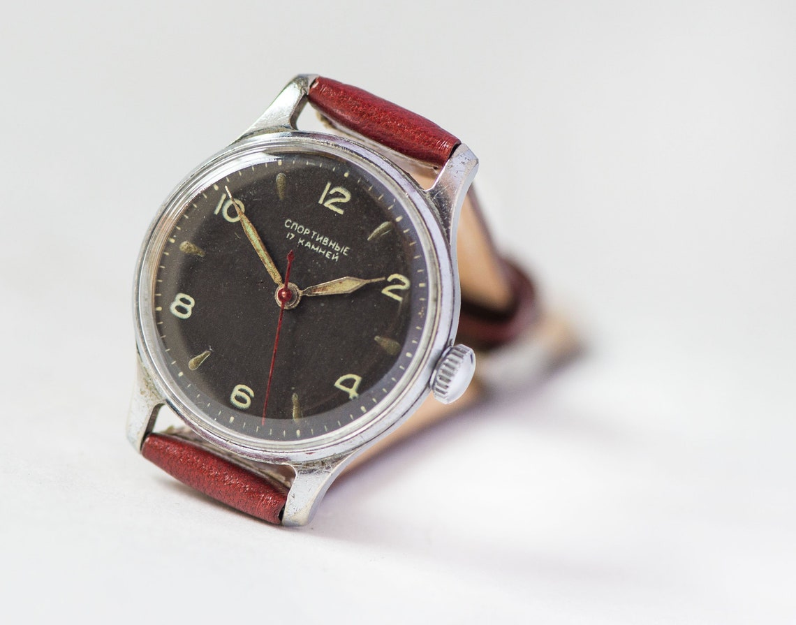 Black Unisex Wristwatch Sportivnyje. Tomboy Watch Shockproof. | Etsy