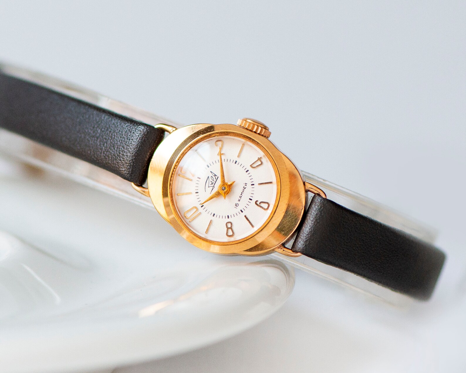 Micro Wristwatch for Women Gold Plated ZARJA. Retro Lady Watch - Etsy