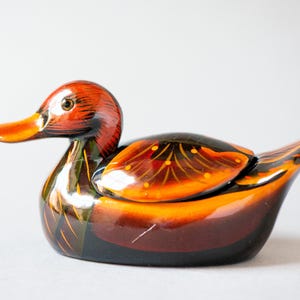 Ceramic Box Duck Brown Hand Painted, Trinket Box Small Gift Table Decor ...
