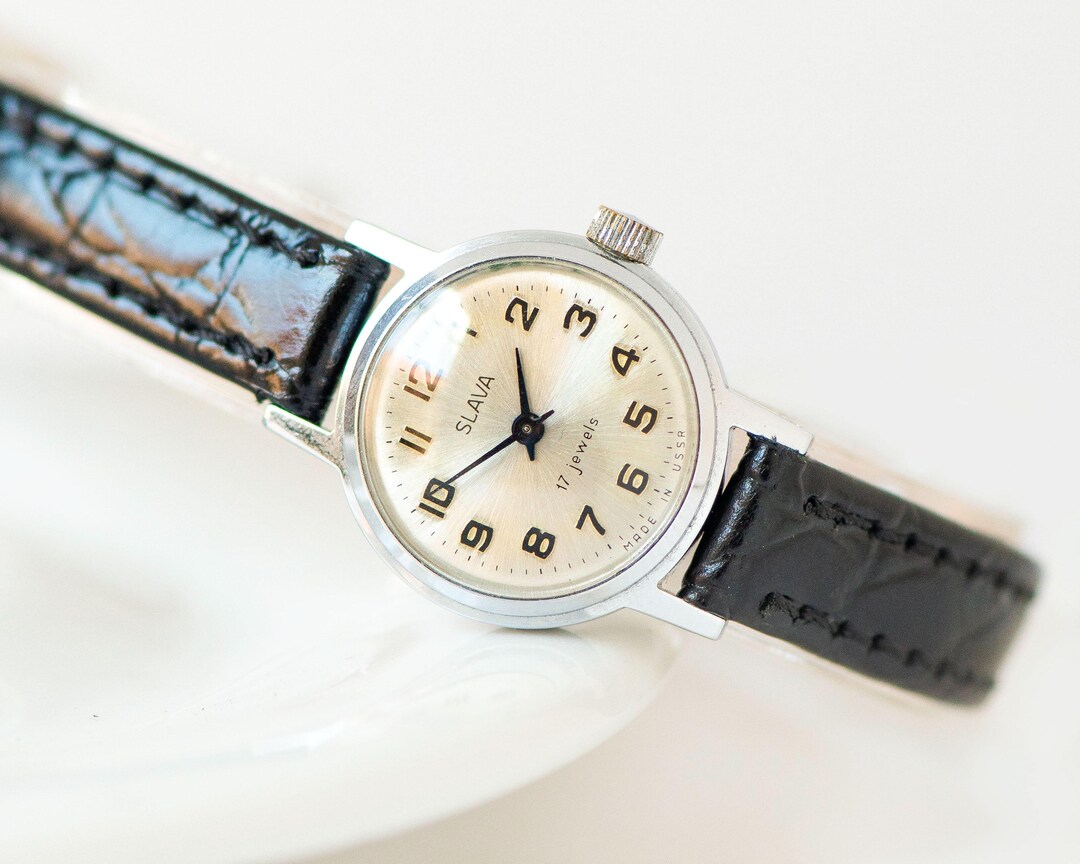 Watch for Women Small Round Silver Shade SLAVA, Gift Her Rare Watch ...