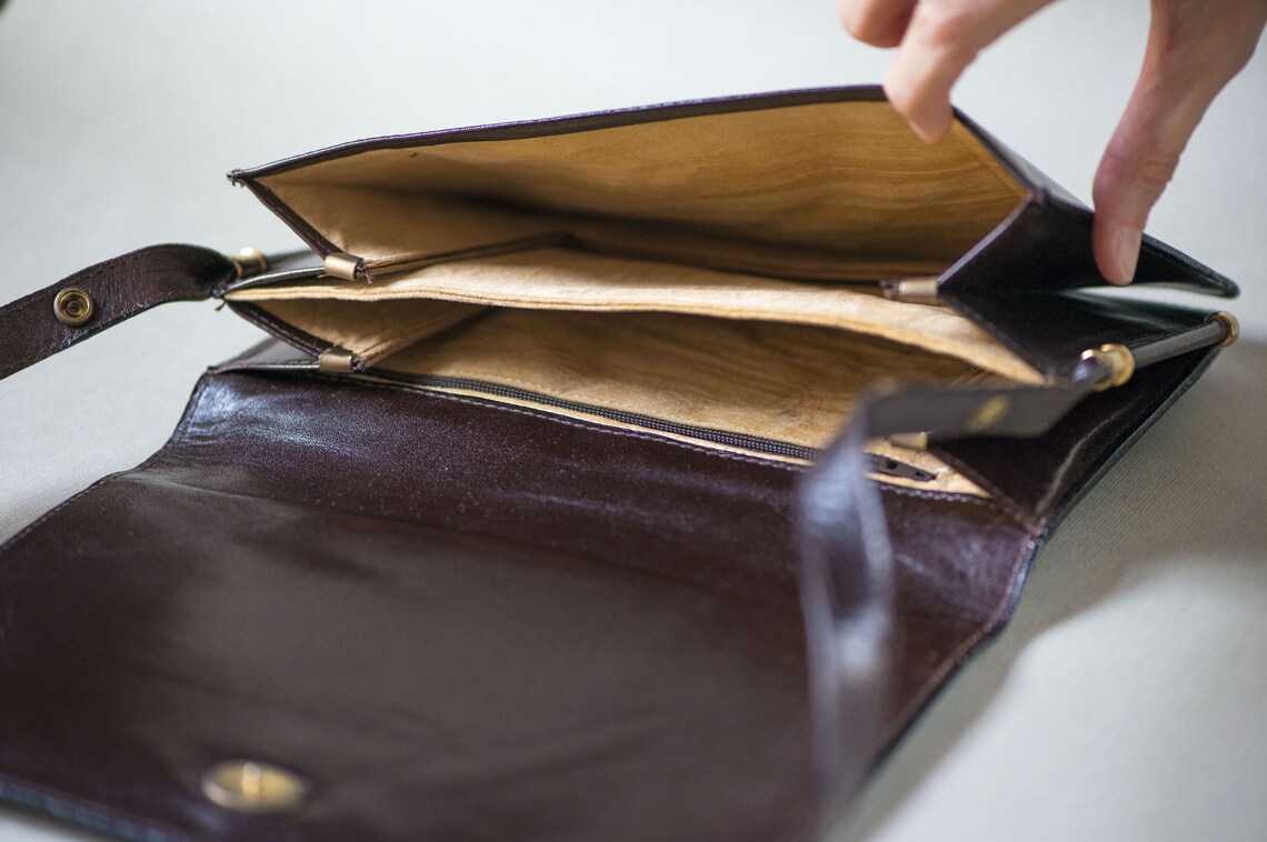 Dark Brown Rectangular Shoulder Bag for Women. Genuine Leather - Etsy