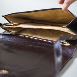 Dark Brown Rectangular Shoulder Bag for Women. Genuine Leather Clutch ...