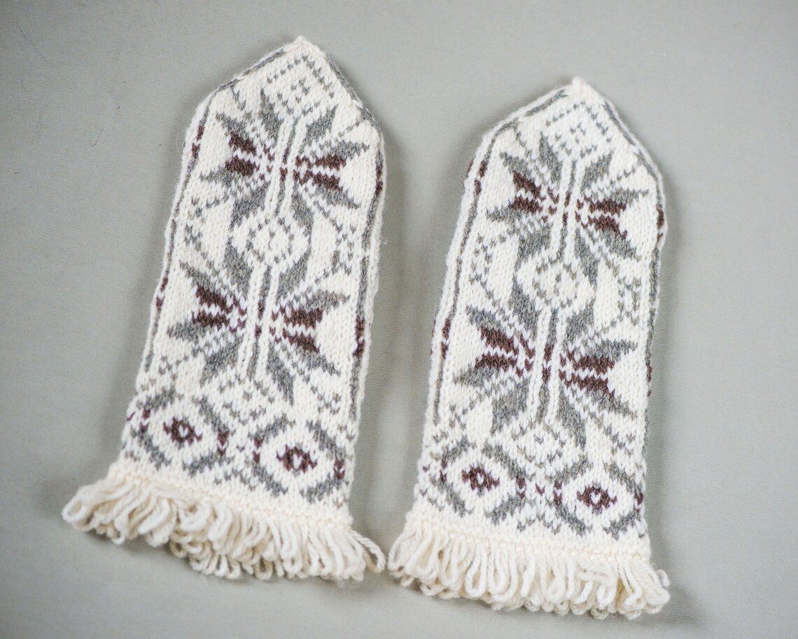 Norwegian Mittens Scandinavian Wool Warm Winter Gloves. | Etsy