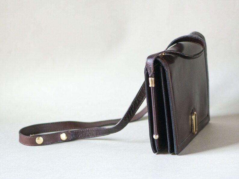 Dark Brown Rectangular Shoulder Bag for Women. Genuine Leather - Etsy