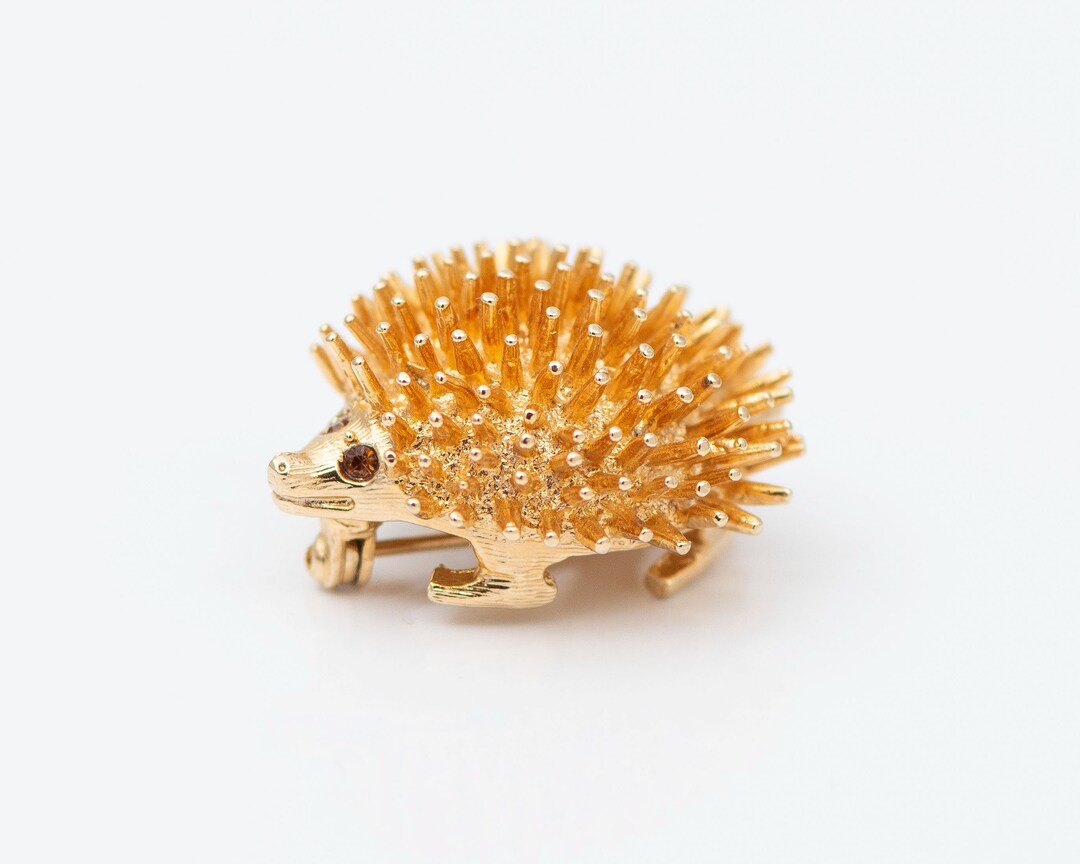 Vintage Sarah Coventry Hedgehog Brooch Gold Tone Metal. Lapel Pin Chic ...