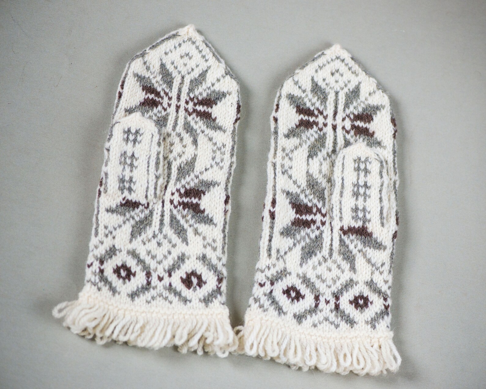 Norwegian Mittens Scandinavian Wool Warm Winter Gloves. | Etsy