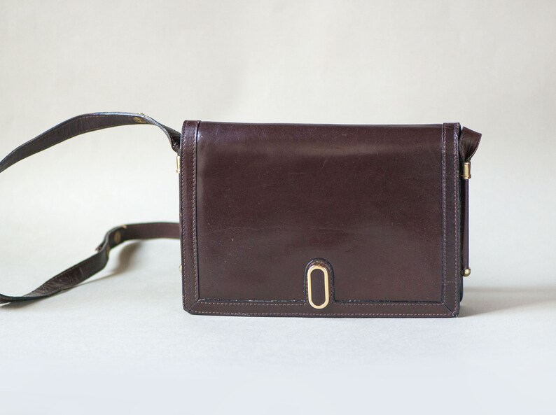 Dark Brown Rectangular Shoulder Bag for Women. Genuine Leather - Etsy