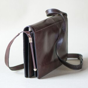 Dark Brown Rectangular Shoulder Bag for Women. Genuine Leather Clutch ...