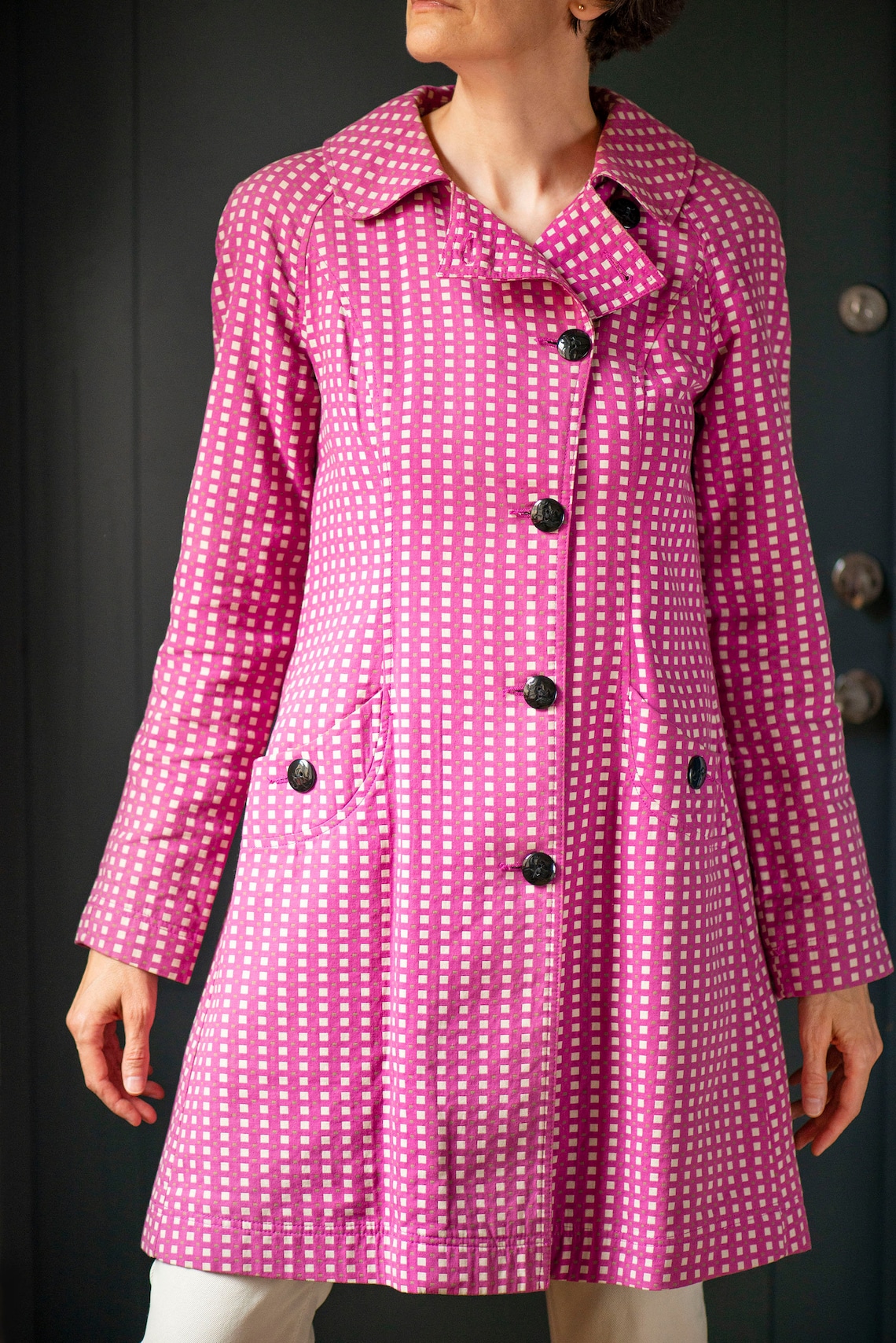 A-shaped Raincoat for Women Pink Cotton. Vintage Bright Light - Etsy