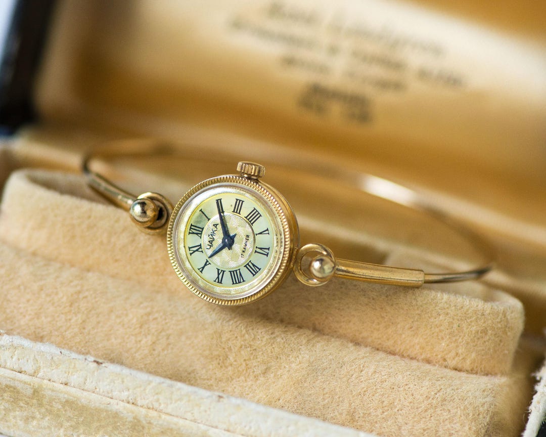 Gold Plated Women Cocktail Watch Chaika Vintage Gift, Dainty Lady ...