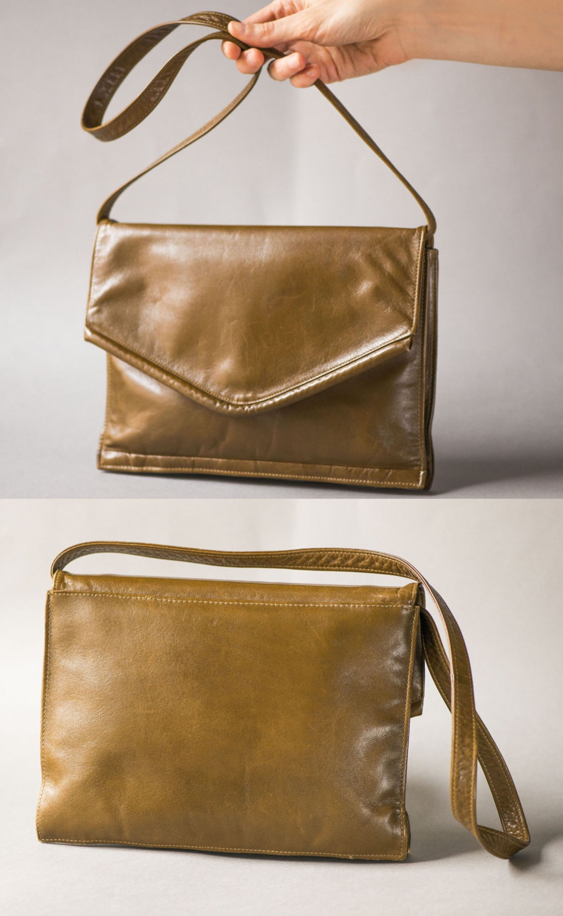 Vintage Envelope Bag Peanut Shade Shoulder Bag Minimalist - Etsy