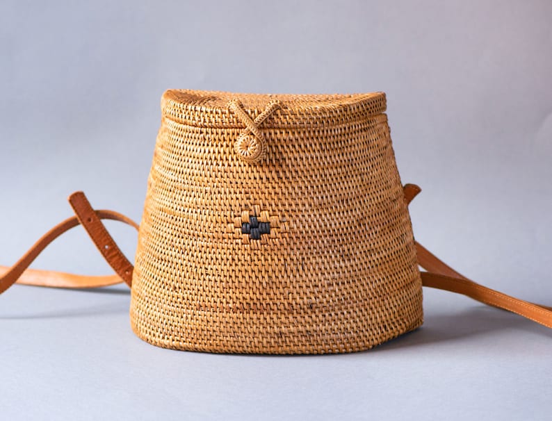 Woven Rattan Backpack for Women Summer Bag. Boho Style Small - Etsy