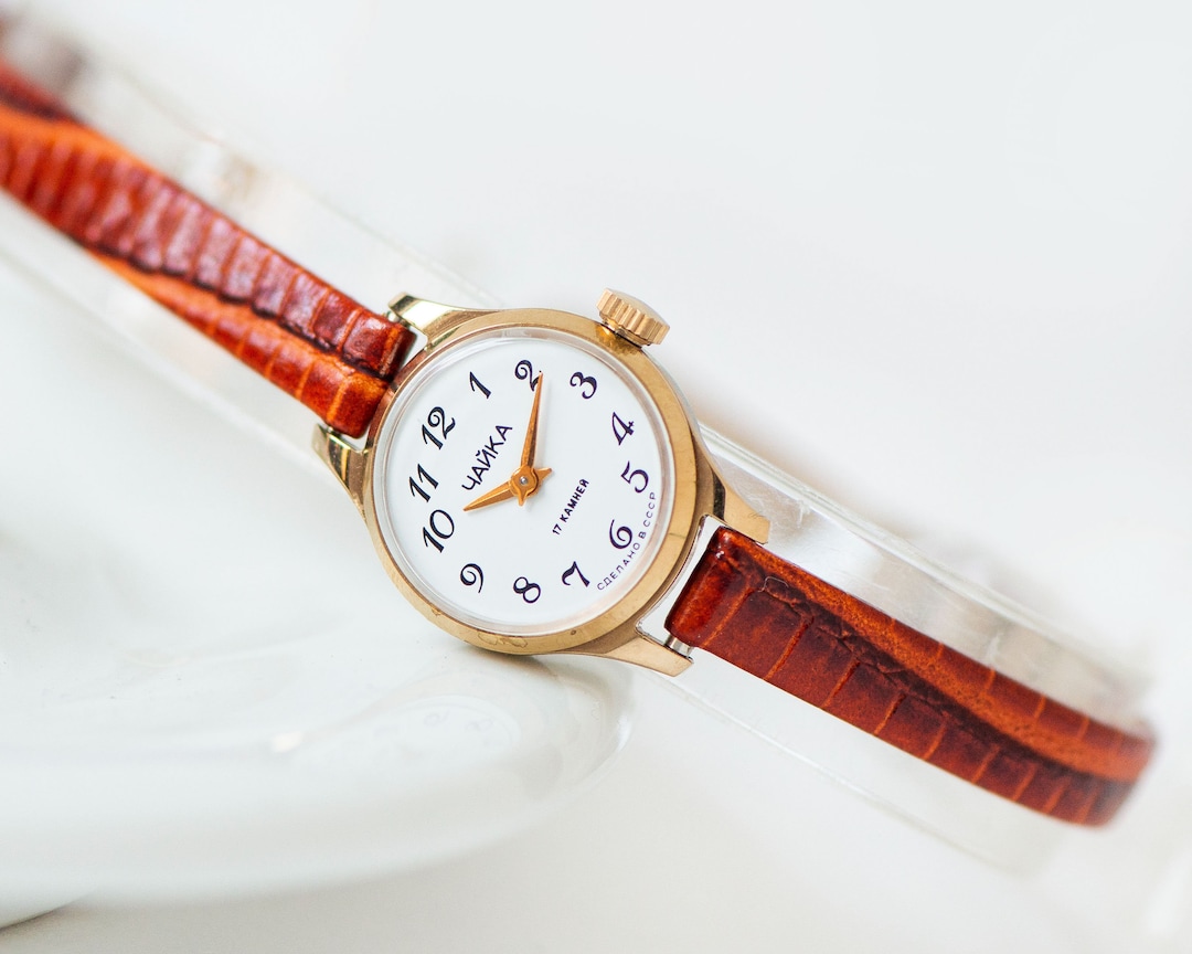 Dress Watch for Women Gold Plated. Tiny Lady Watch CHAIKA. - Etsy