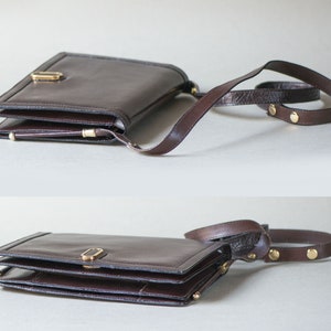 Dark Brown Rectangular Shoulder Bag for Women. Genuine Leather Clutch ...