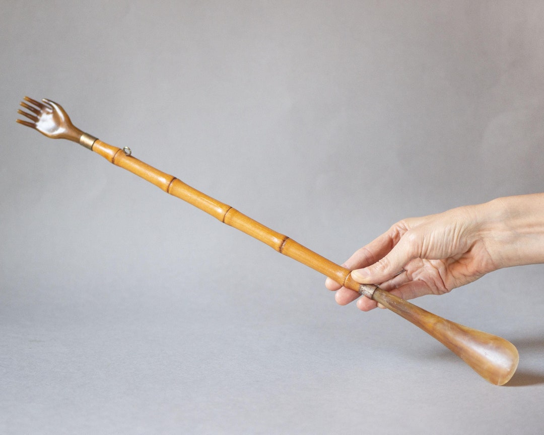 Vintage Shoe Horn Back Bamboo Scratcher Hand Shaped. Shoehorn to Hang ...