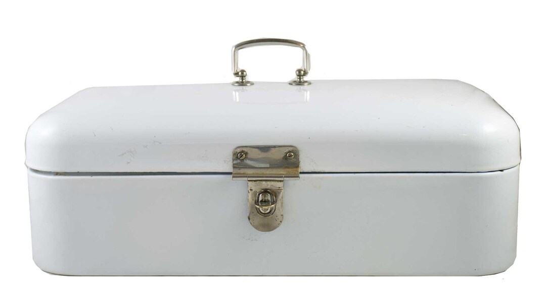 Vintage Antique Dutch Bread Box White Enamel - Etsy