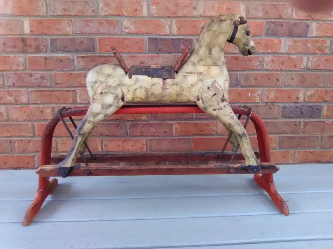 REDUCED** P.J. MARQUA & Co. Wooden Toy Hobby Horse Made in 1878 - Etsy