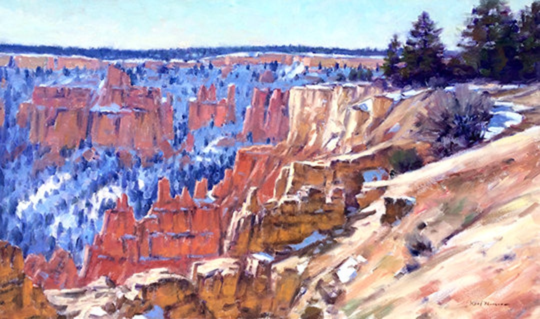 Bryce Canyon Utah, 30" X 18" Karl Thomas Plein Air Painting, Oil on ...