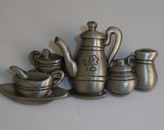 Pewter tea set | Etsy