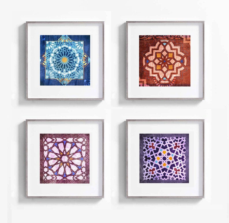 Moroccan Patterned Fine Art Print Set, Traditional Moroccan Patterns ...