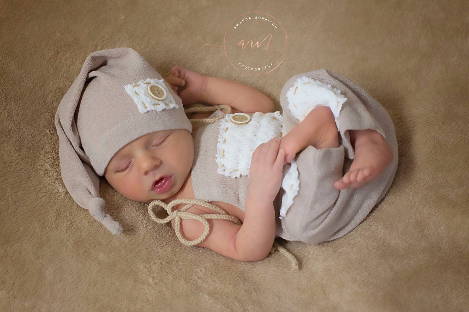 Newborn boy photo props baby boy photography beige gray | Etsy