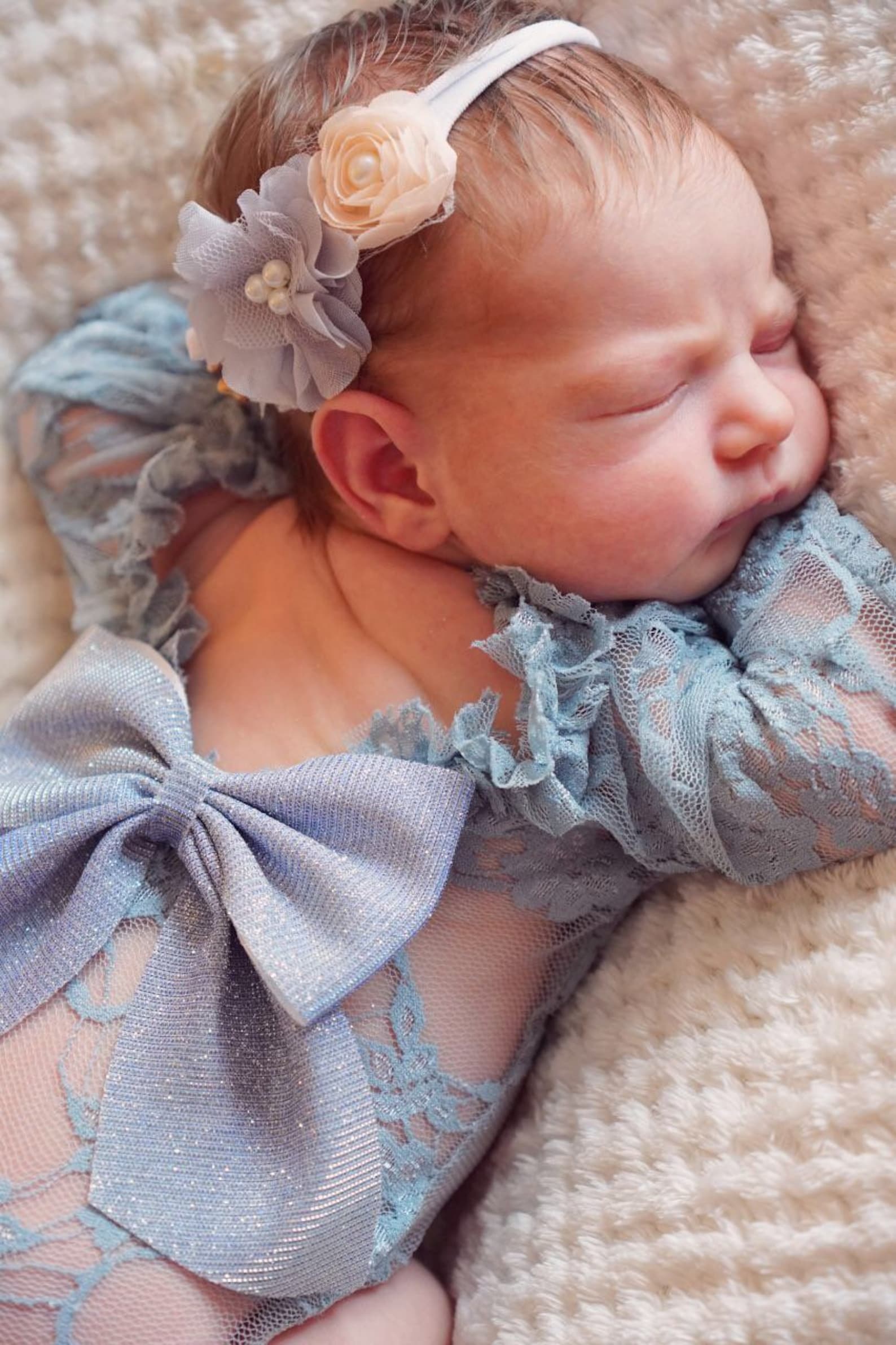 Newborn Girl Photo Outfit Lace Romper Photo Props Romper Set - Etsy