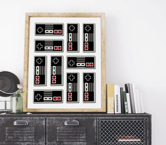 Items similar to Video games themed gift art print, game controller art ...
