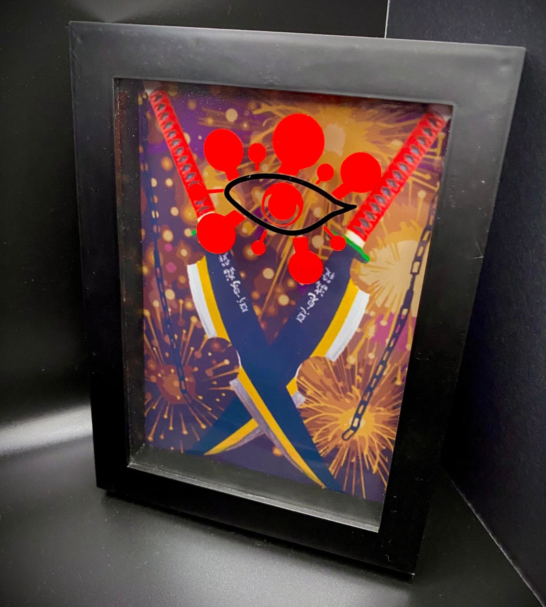 Fireworks and Swords Anime Slayer of Evil Shadow Box 5x7 Photo Frame ...