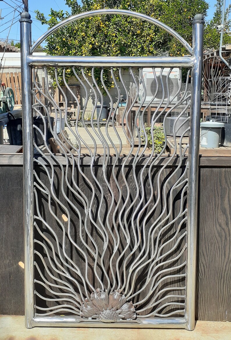 Unique Heavy Iron Garden Gate Custom Hand Made 32 X 58 Made to Rust - Etsy