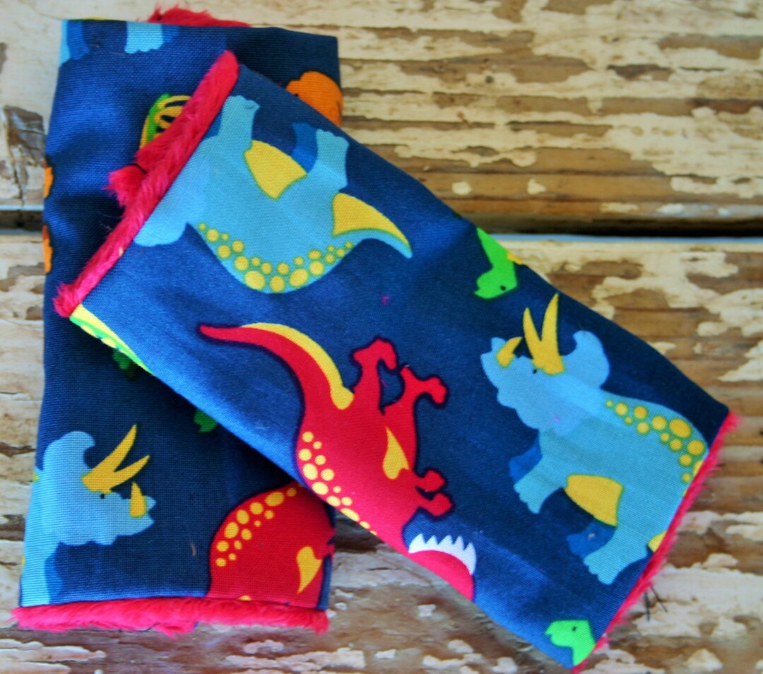 Baby/toddler Strap Covers- Dinosaur- Boy- Girl- Unisex- Pink Minky ...
