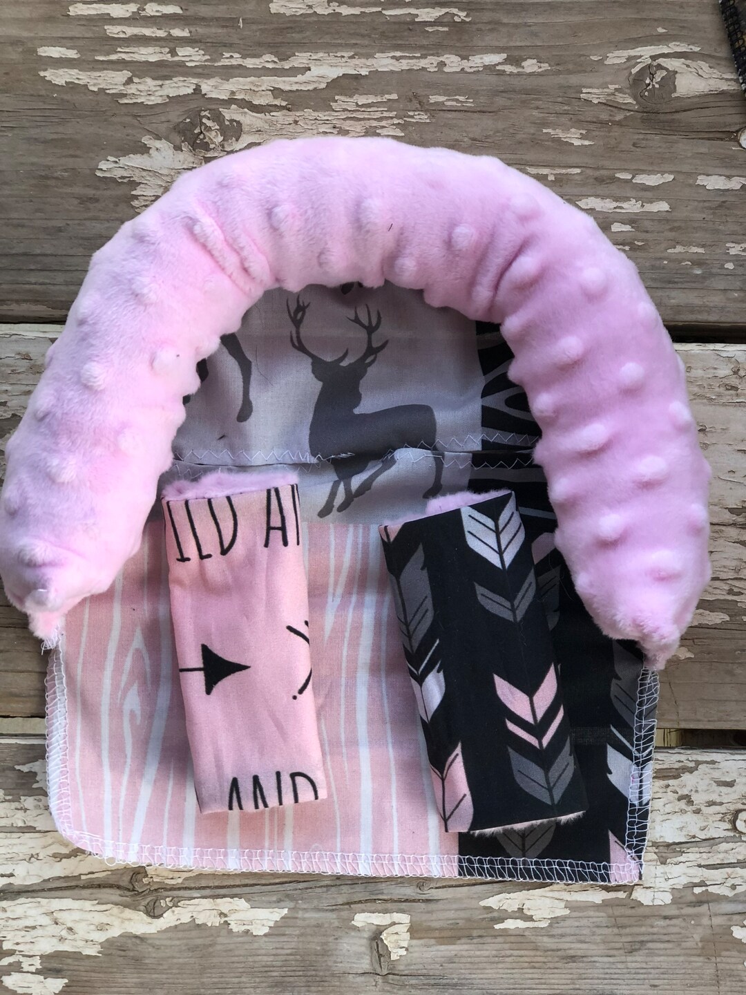 Infant/toddler Baby Pink Cheater Quilt With Baby Pink Minky Car Seat ...