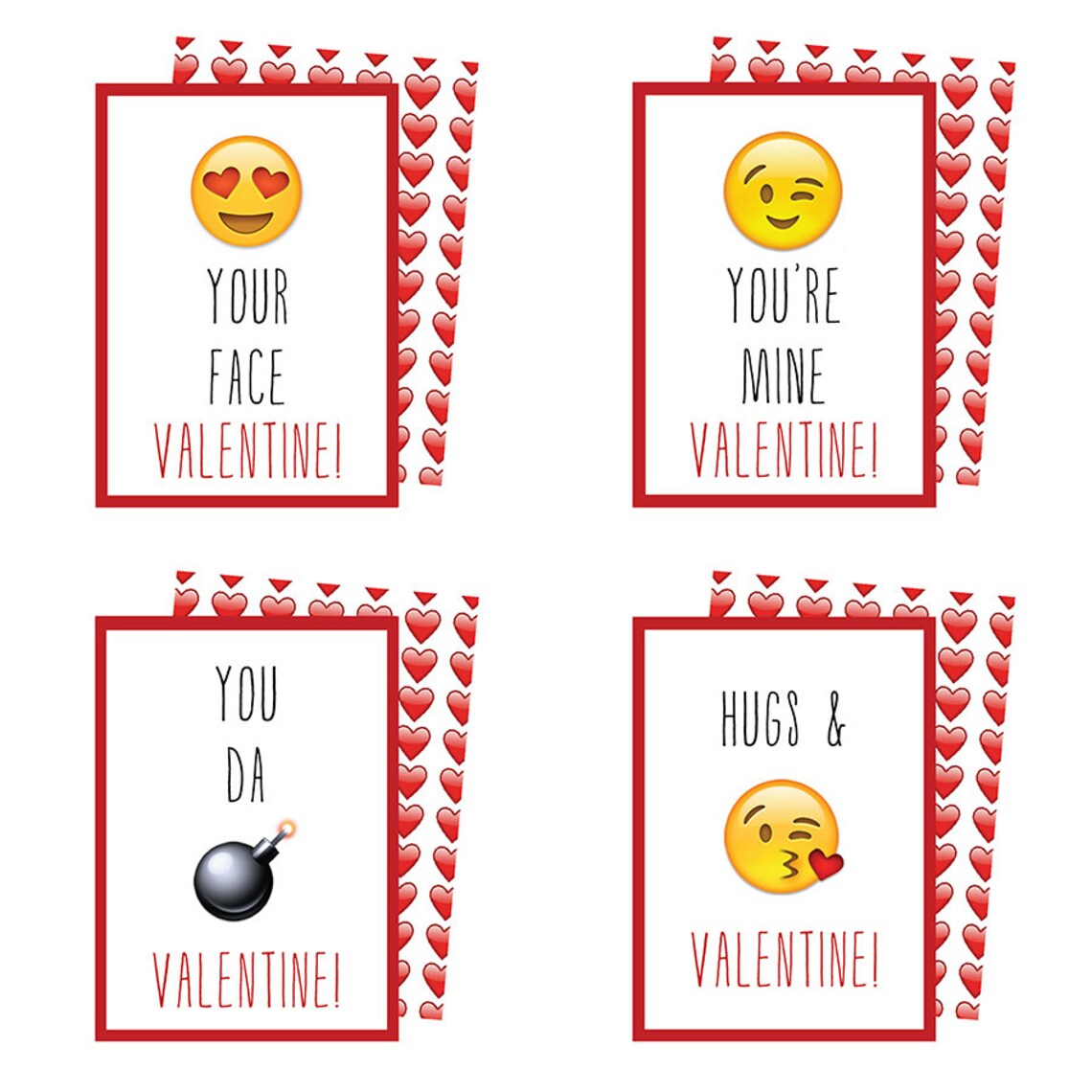 Instant Download Printable Emoji Valentines - Etsy